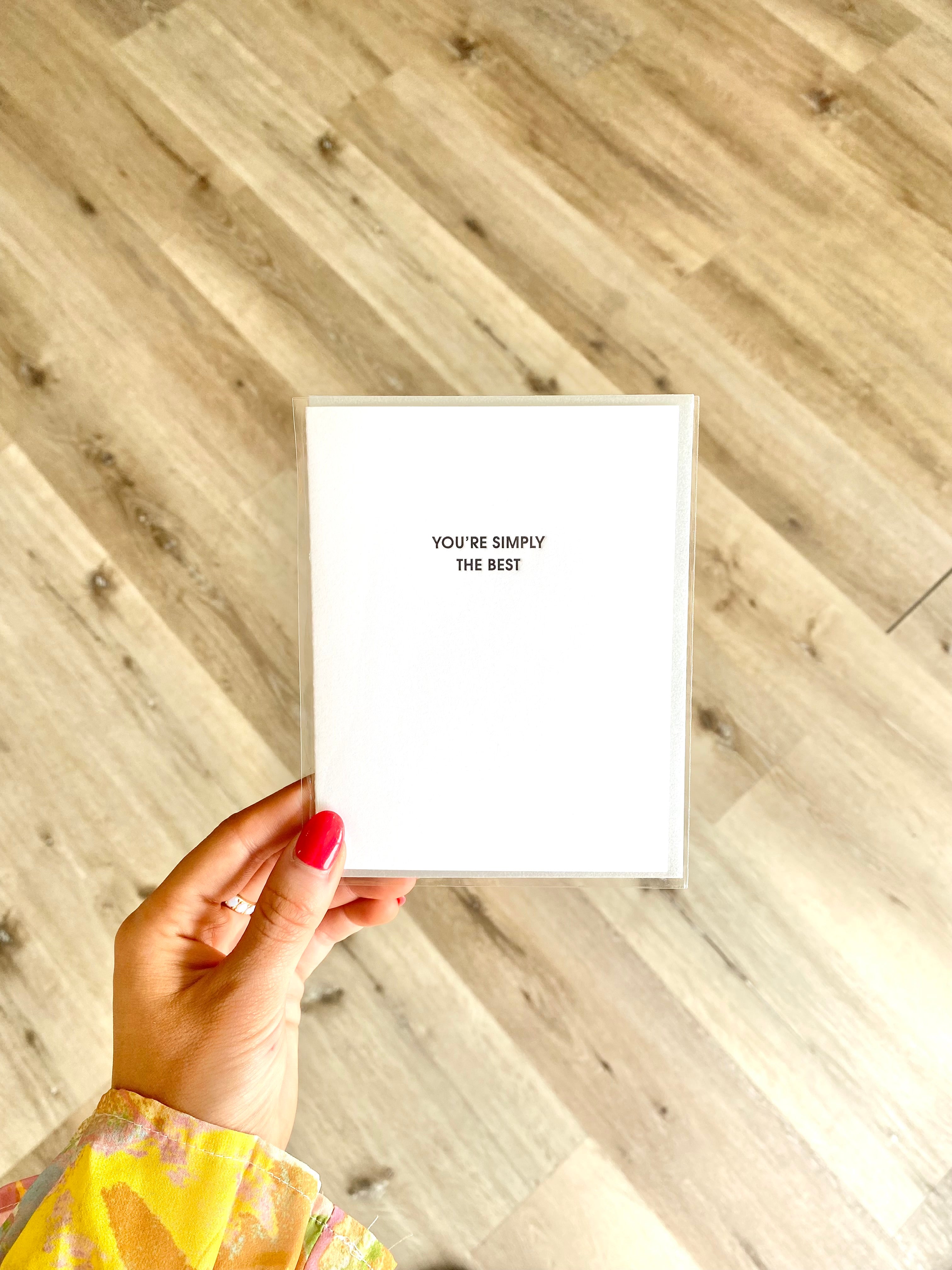 'You're Simply the Best' Greeting Card – The Rack Canyon